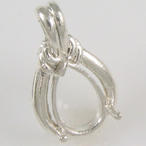 925 Sterling Silver Vintage Designer Pear Pendant Setting Pre-notched ...