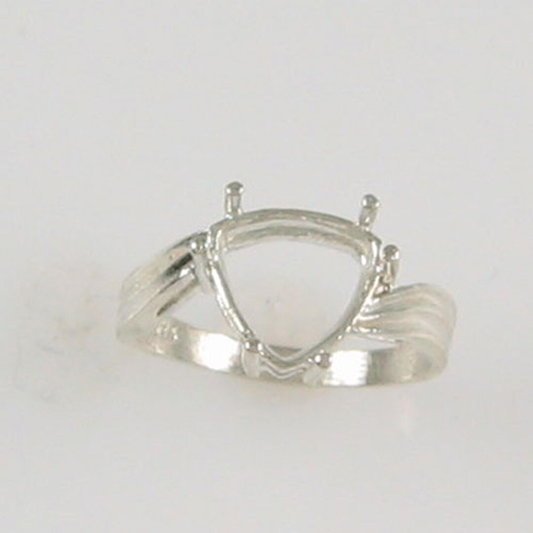 Vintage Sterling Silver Trillion Ring Setting, 10mm DIY Ring Blank - Etsy