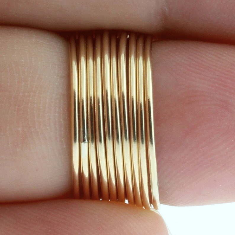Thin 14K Gold Filled Stacking Ring, Dainty Minimalist Style - Etsy