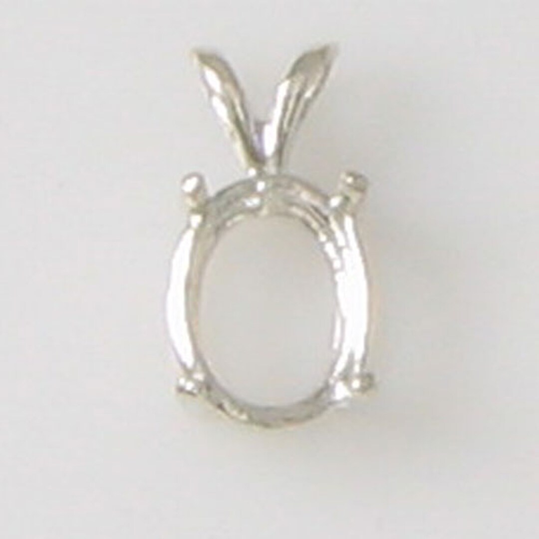 925 Sterling Silver Oval Pendant Settings Pre-notched 6x4-18x13 for ...