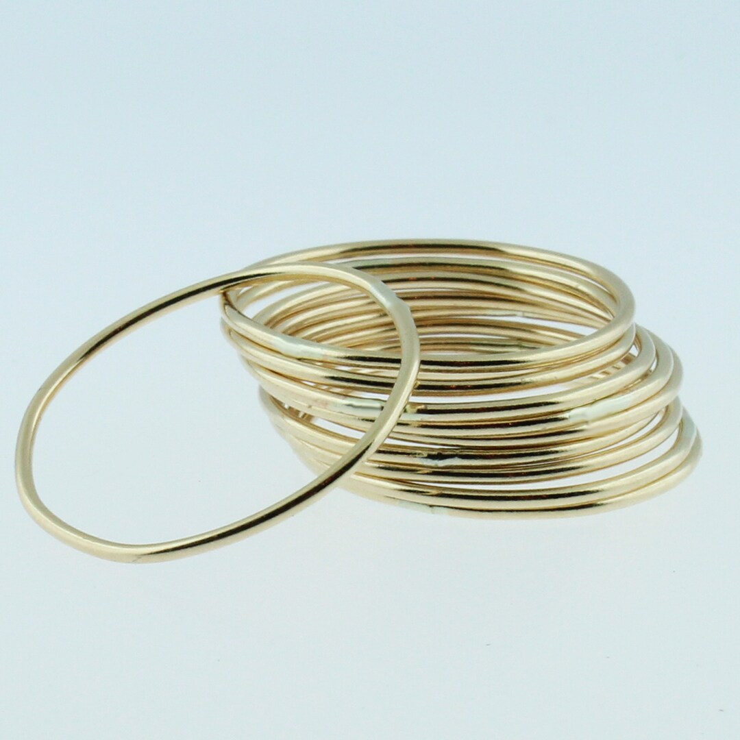 Thin 14K Gold Filled Stacking Ring, Dainty Minimalist Style - Etsy