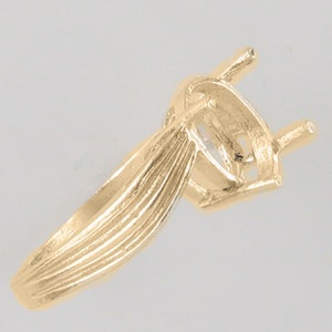 Vintage Solid 14K Yellow Gold Ring Setting Pre-notched for 10x8 Oval ...