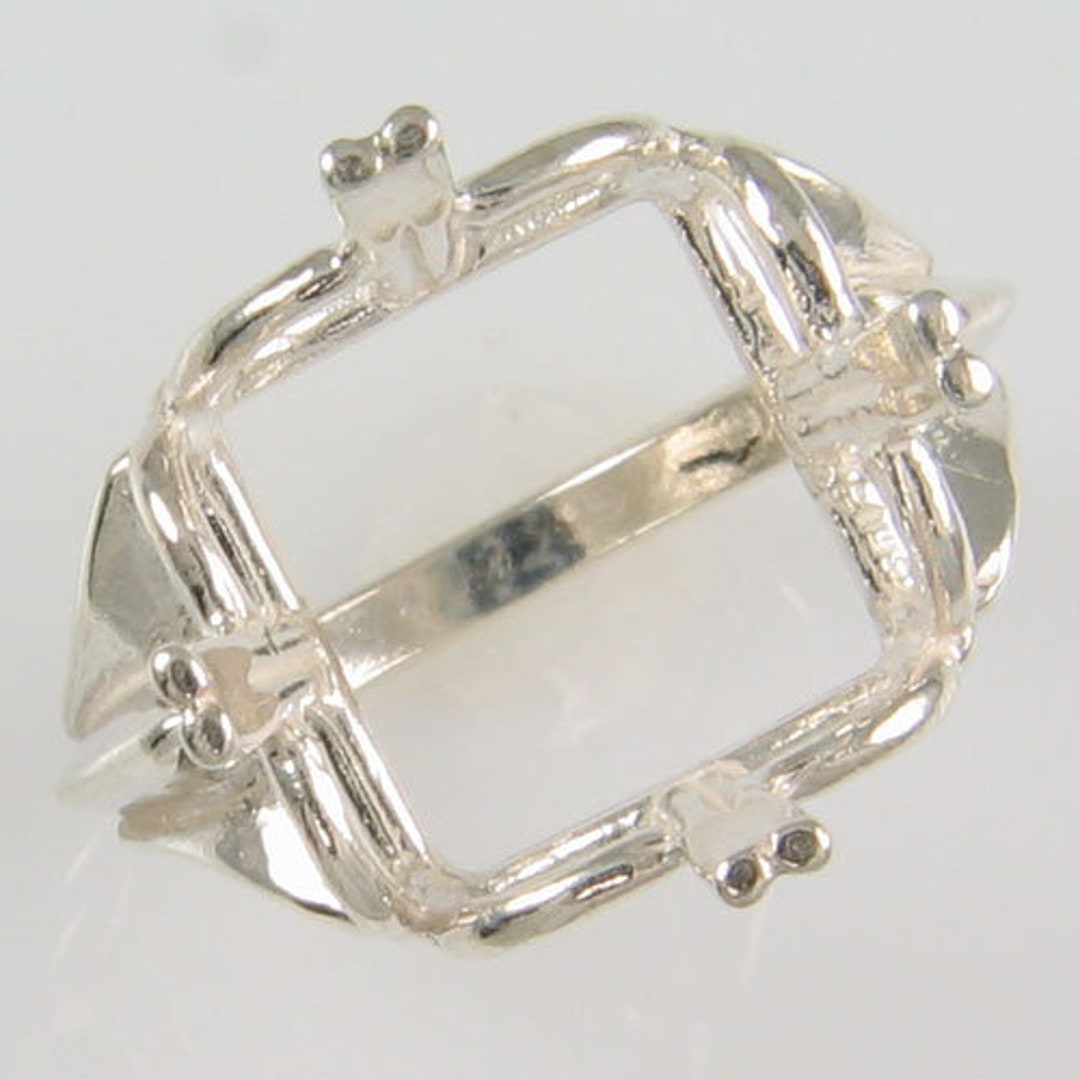 Solid Sterling Silver or 14K Gold Ring Setting for 14x14 Antique ...