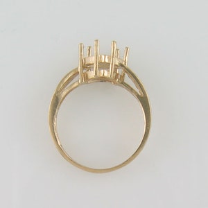 Vintage Solid Sterling Silver or 14K Gold Ring Setting for 8x8 Trillion ...