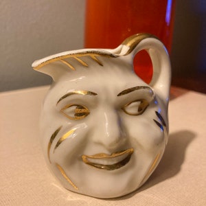 Vintage Miniature Man in the Moon Smiling Face Jug Creamer - Etsy