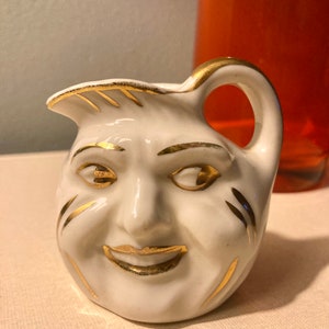 Vintage Miniature Man in the Moon Smiling Face Jug Creamer - Etsy
