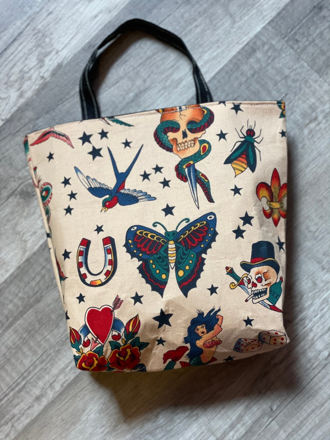 Tattoo (american Traditional) Trash Can - Etsy