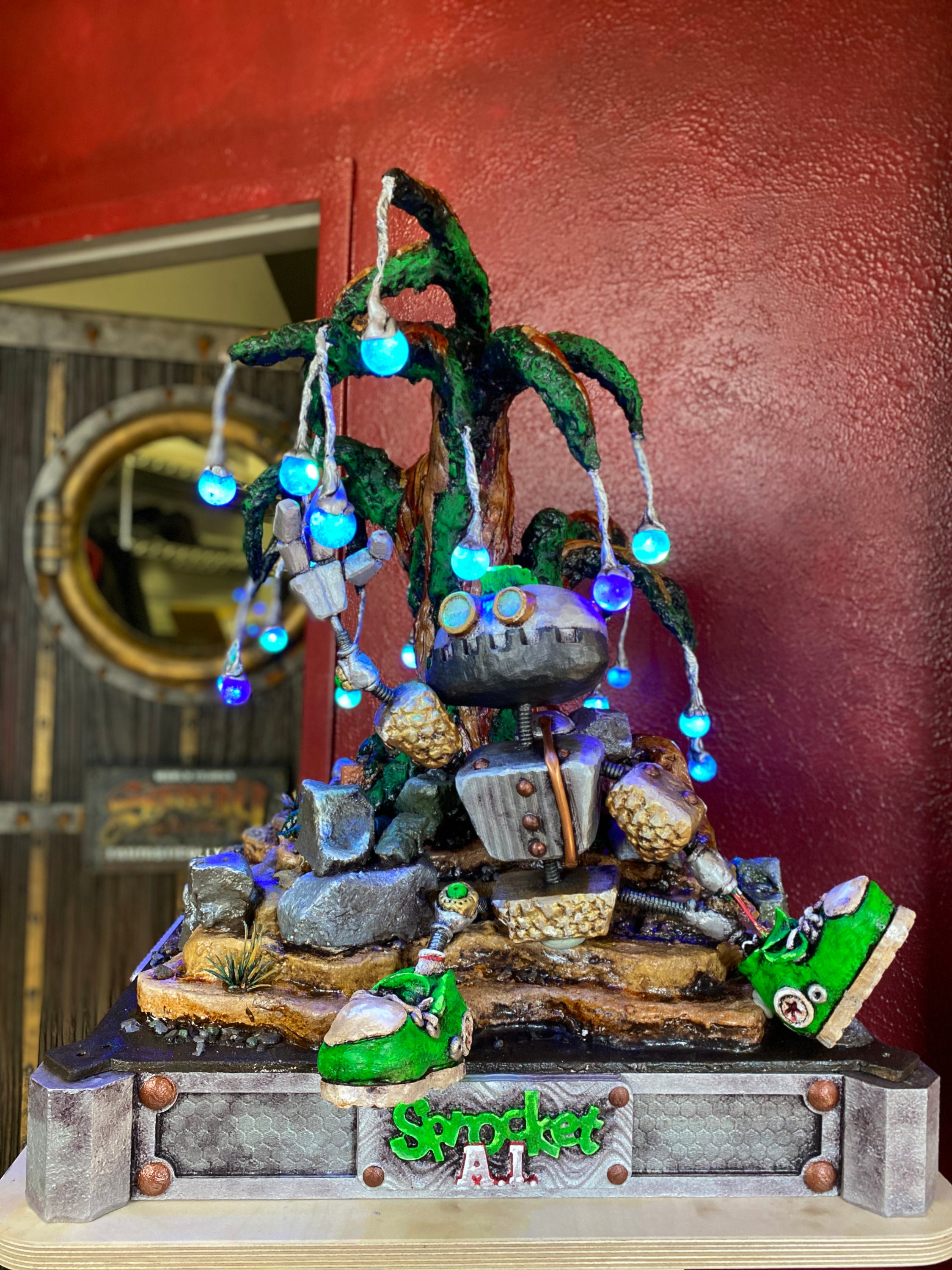 Robot Sculpture, 3D Robot Display, Steampunk Sculpture, Theme Sculpture ...