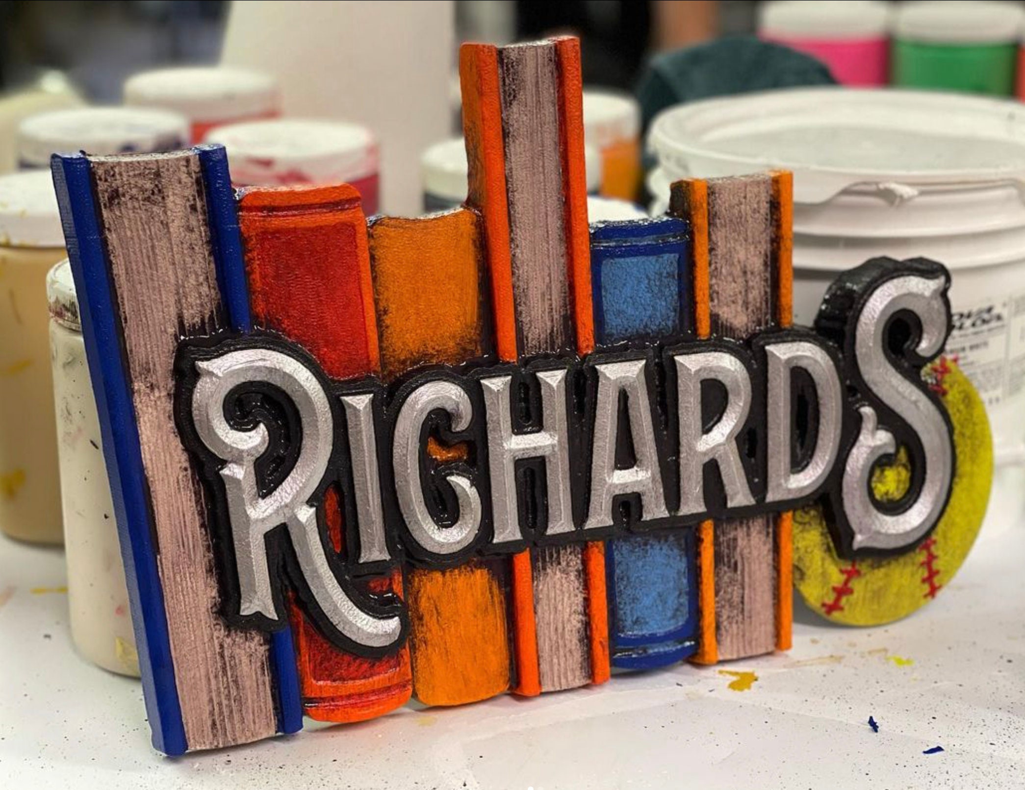 Custom Carved Last Name Sign: Hand Painted 3D Plaque - Etsy