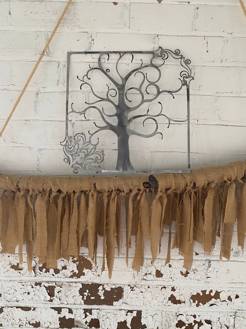 Steel Tree Sign Metal Tree Silhouette Steel Sign Raw Metal | Etsy