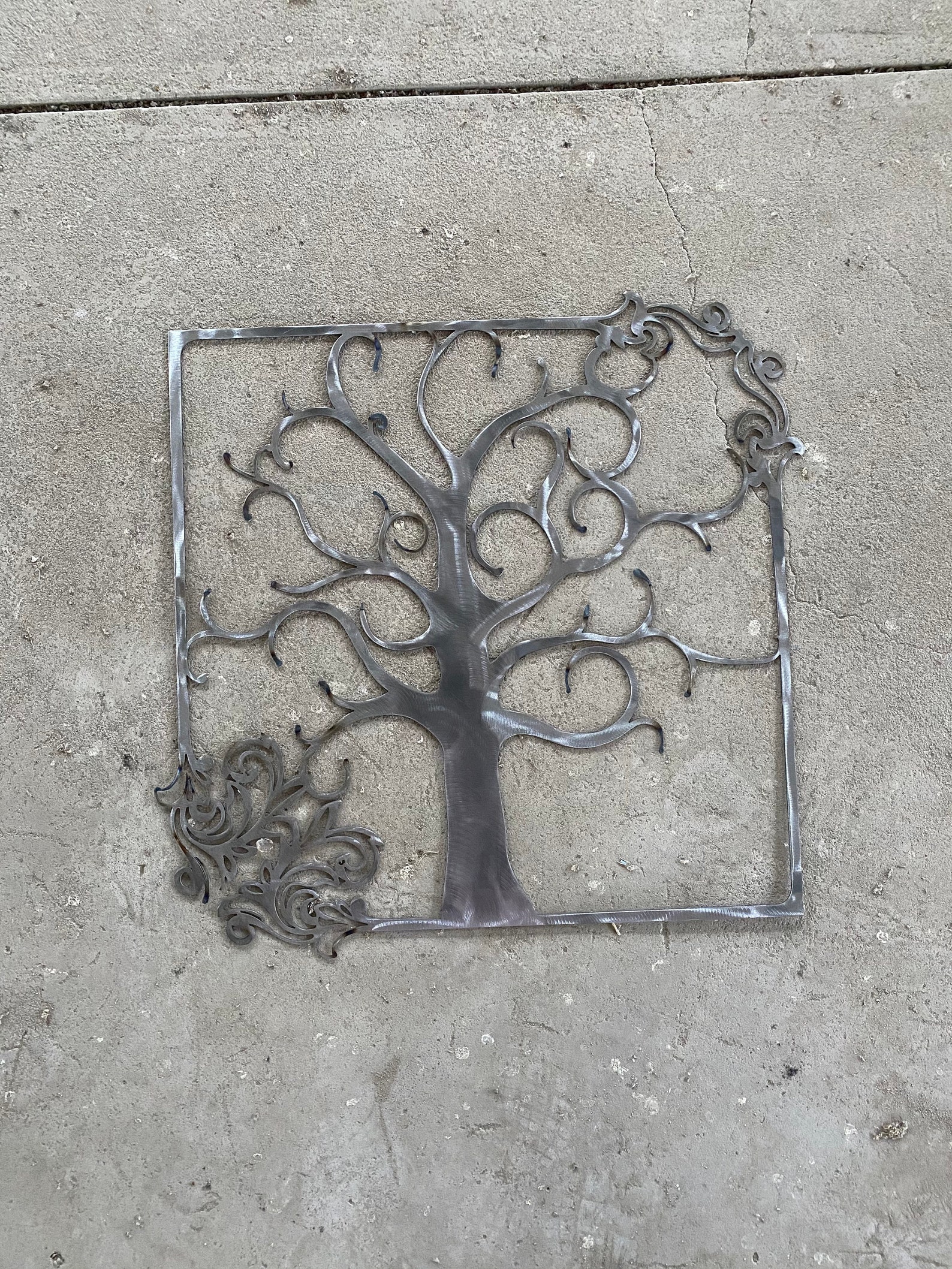 Steel Tree Sign Metal Tree Silhouette Steel Sign Raw Metal | Etsy