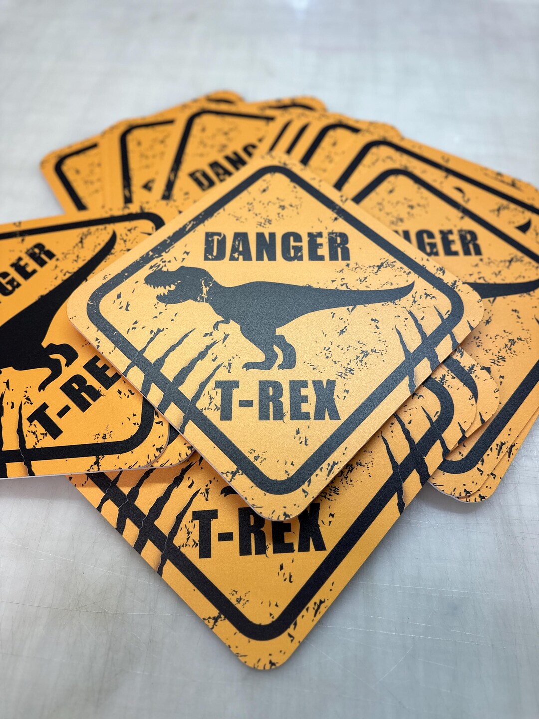 Danger T-rex PVC Sign: Boy's Room Decor (10.5"x10.5") - Etsy