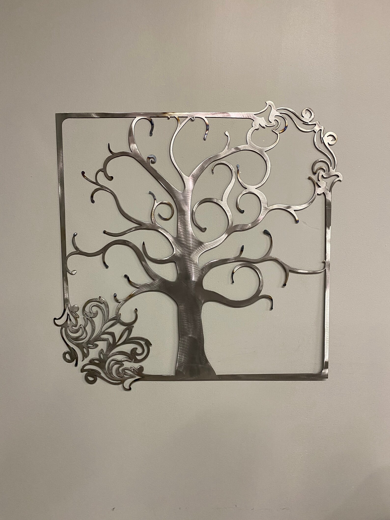 Steel Tree Sign Metal Tree Silhouette Steel Sign Raw Metal | Etsy