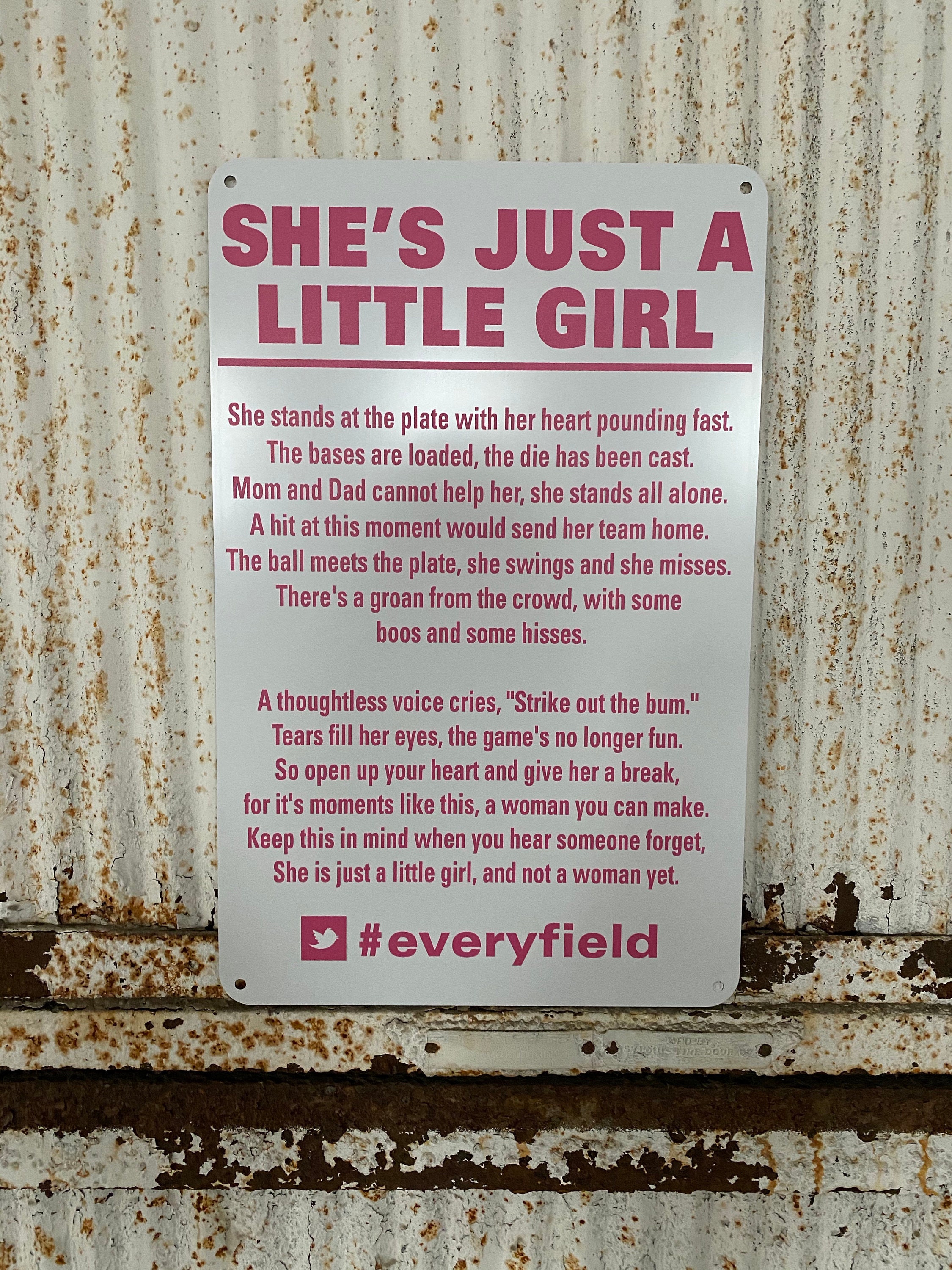 Just a Little Girl Softball Sign, Softball Sign, Youth Softball, Metal ...