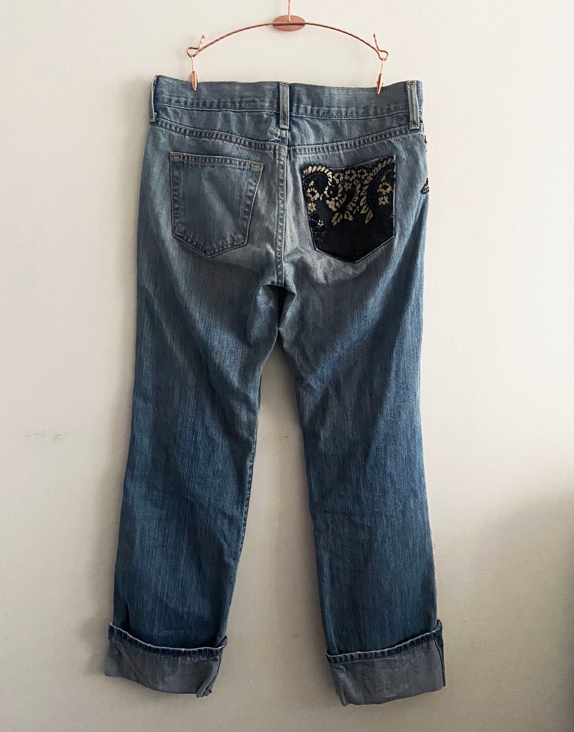 Custom Patchwork Jeans - Etsy
