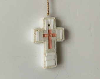 Pink and Gold Little Mosaic Wall Cross or Ornament - Etsy