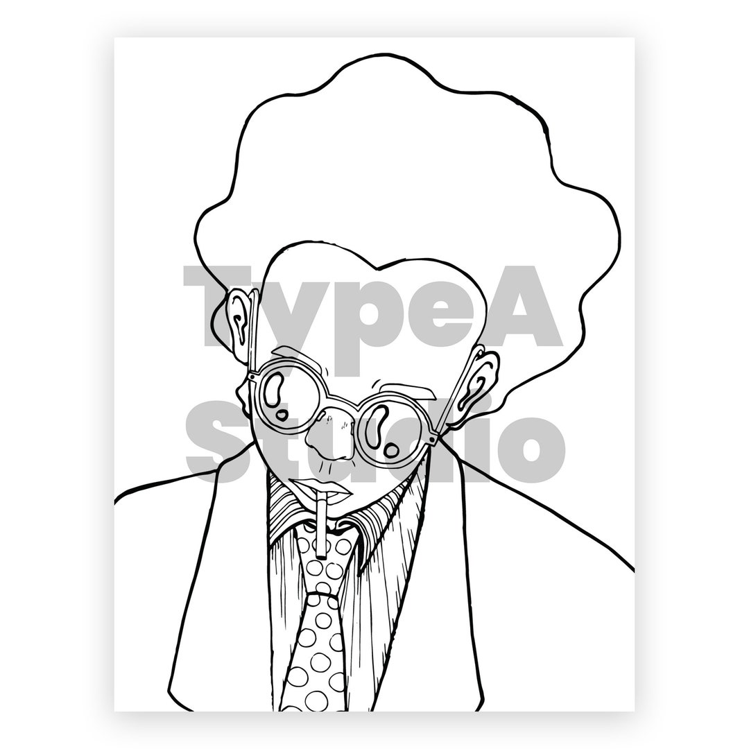 Cool African American Man Coloring Page PDF, Digital Print, Printable ...