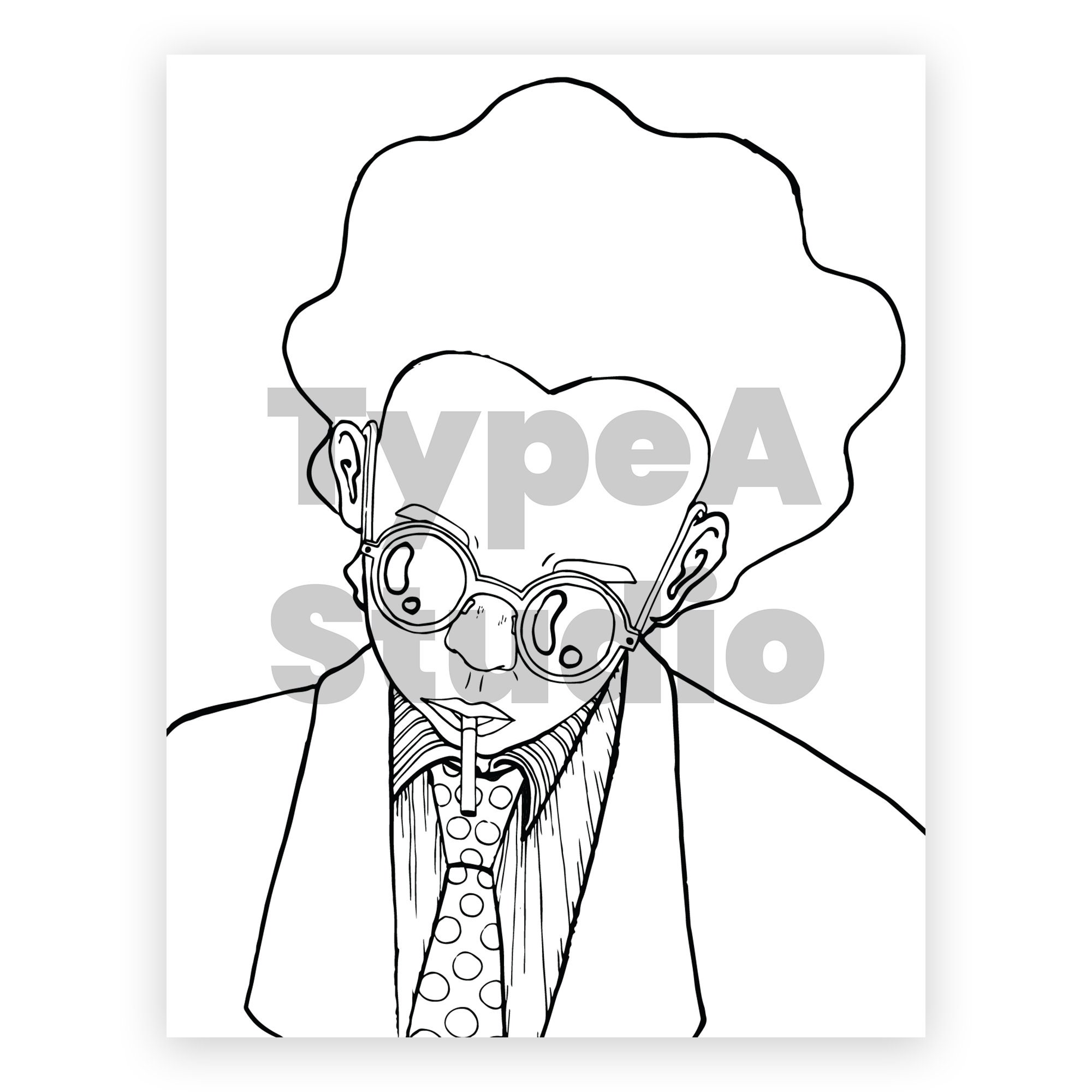 Cool African American Man Coloring Page PDF Digital Print - Etsy UK