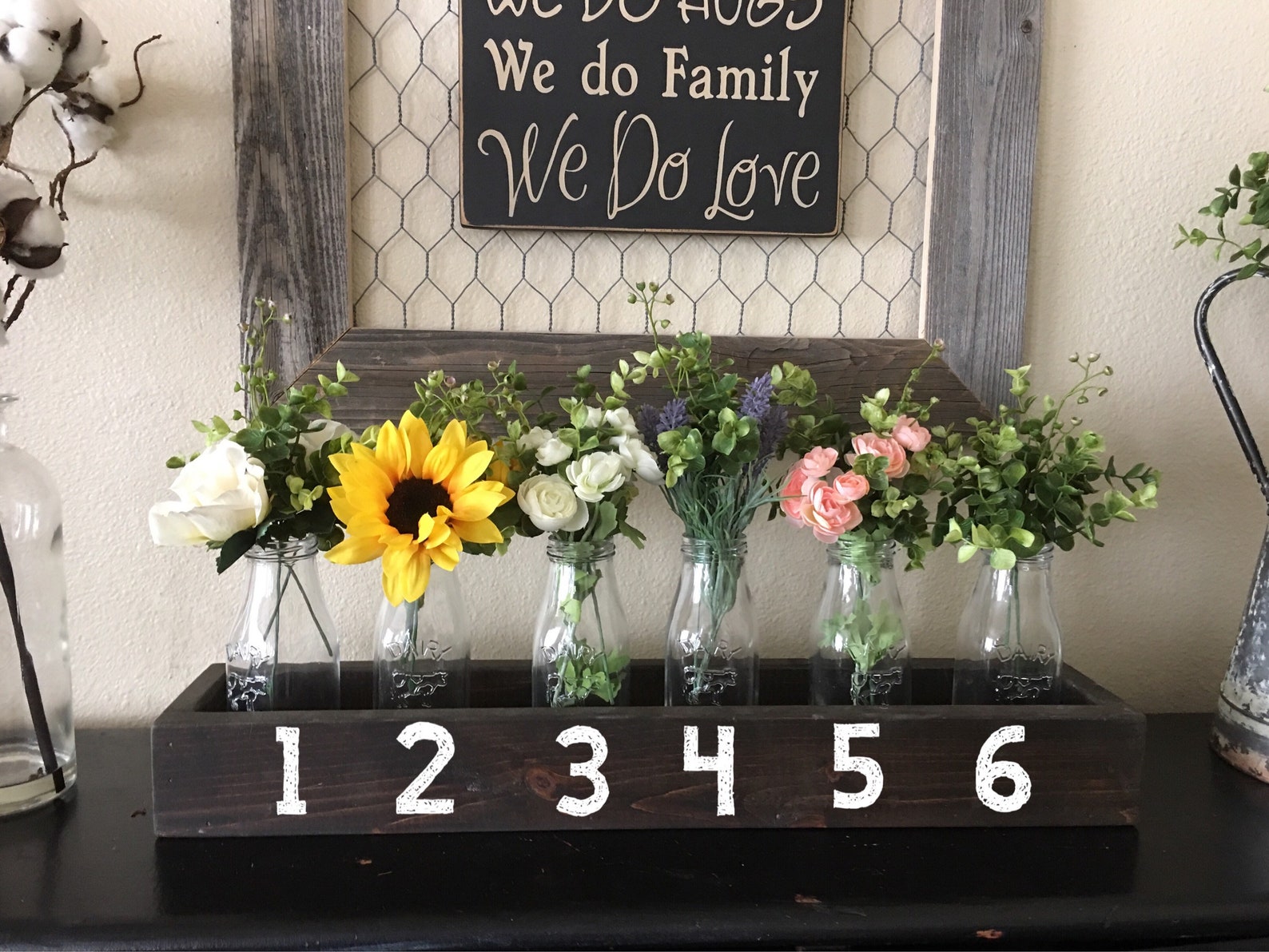 Rustic Farmhouse Centerpiece, Mantle Decor, Zinc Norah Vase, Fixer ...
