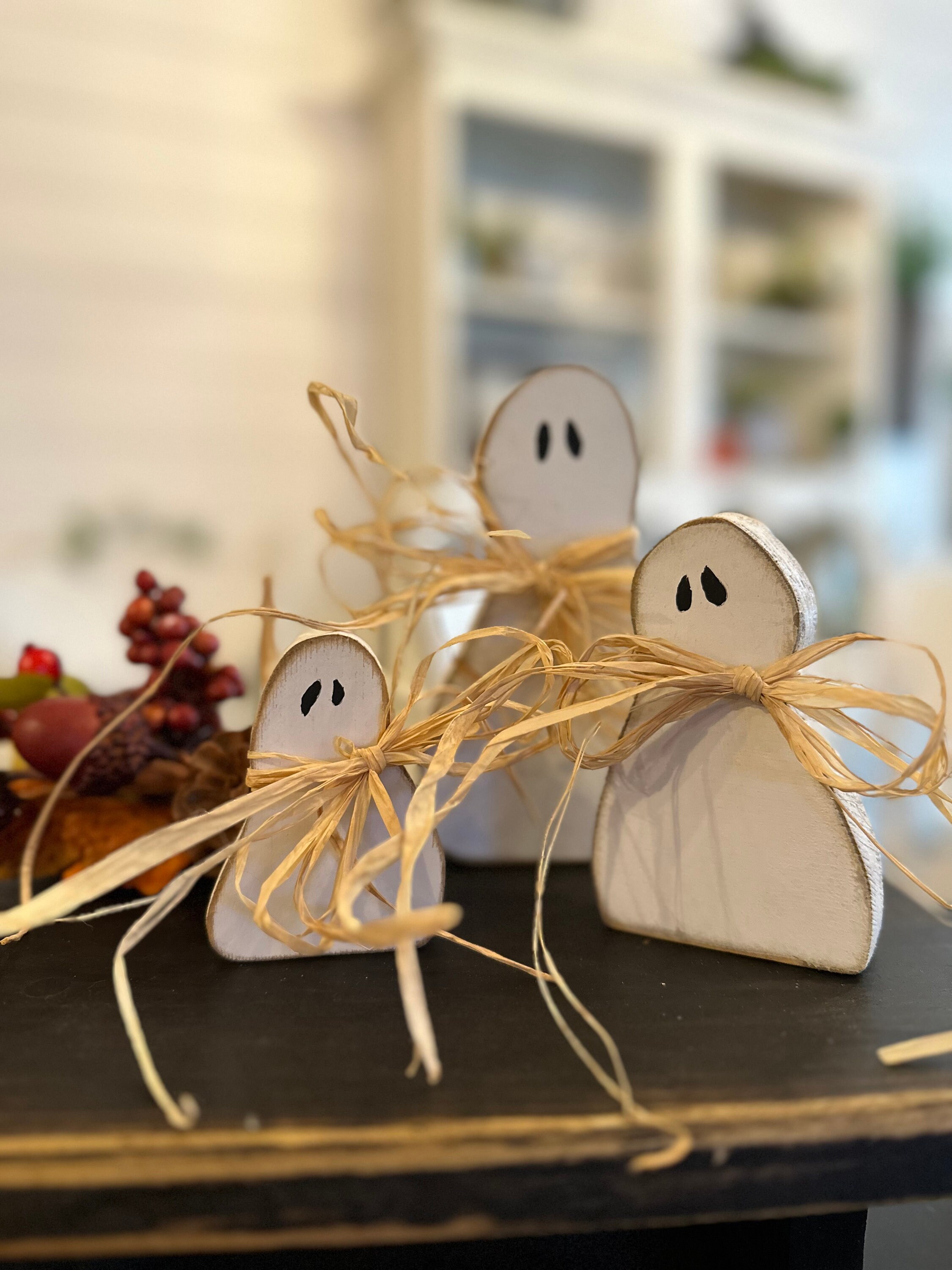 Handmade Wood Ghost Set: Primitive Halloween Tier Tray Decor - Etsy