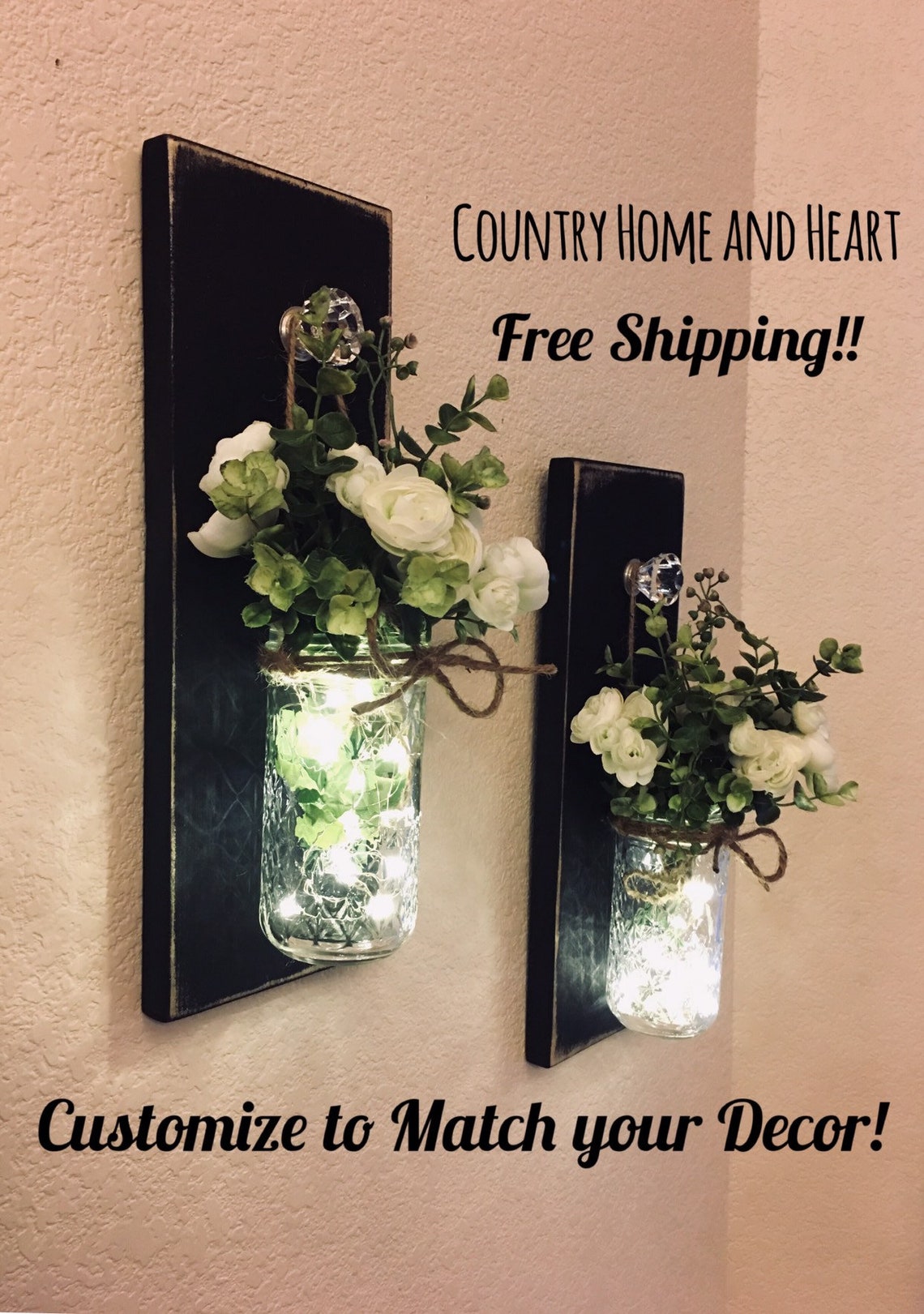 Bedroom Wall Decor Mason Jar Wall Decor Gift for Her Mason - Etsy