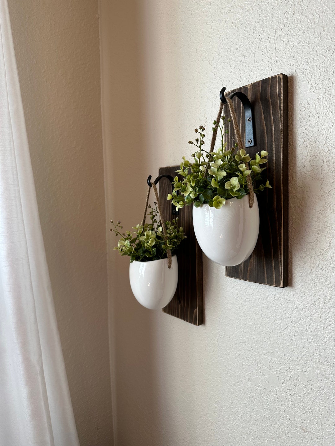 Wall Hangings for Farmhouse Wall Decor White Ceramic Pots With Sconces ...