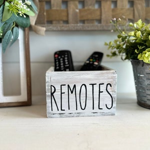 Remote Control Box | Farmhouse Living Room Storage | Wood Remote Box ...