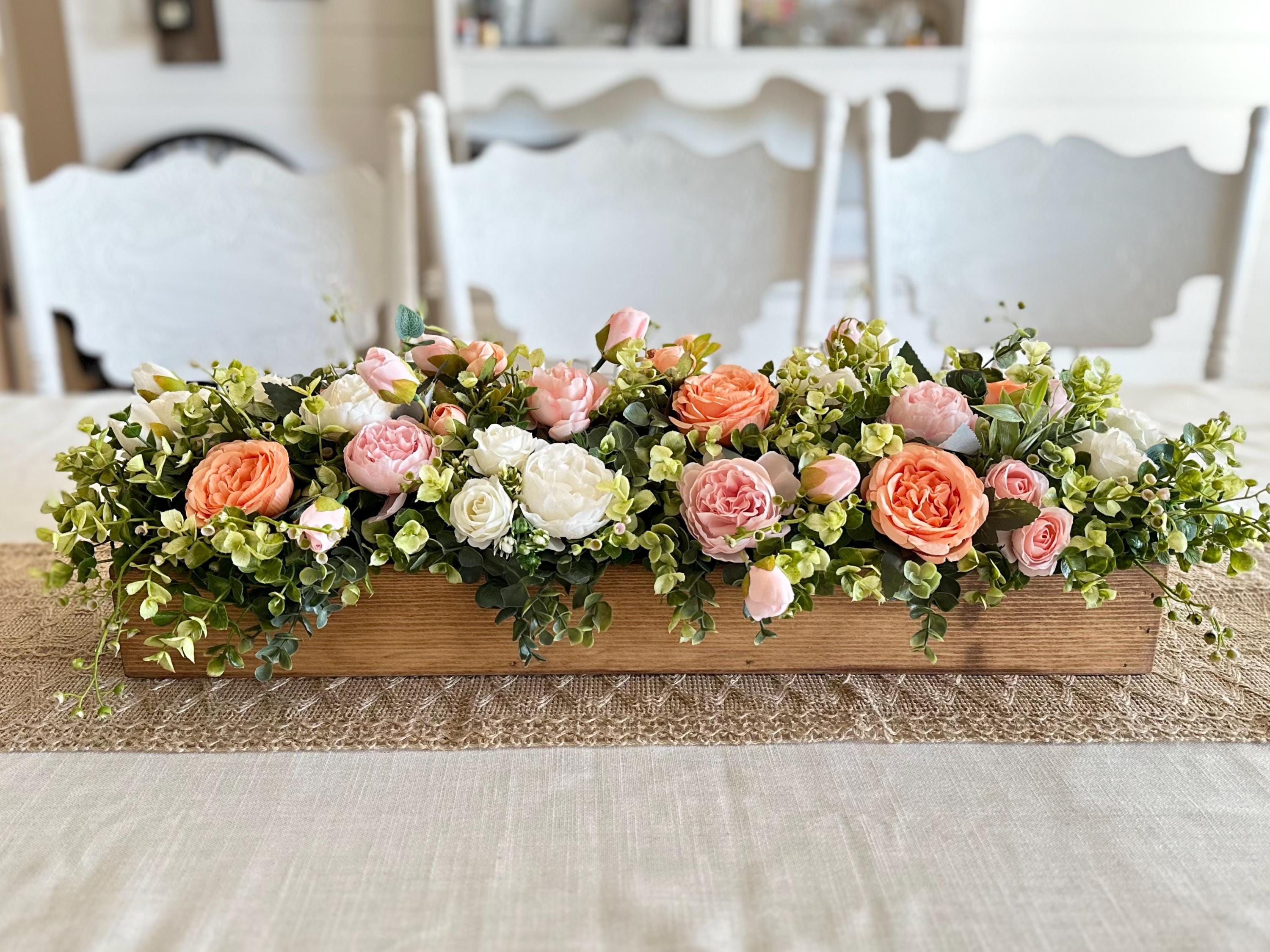 Farmhouse Dining Room Table Centerpiece | Long Table Spring Summer ...
