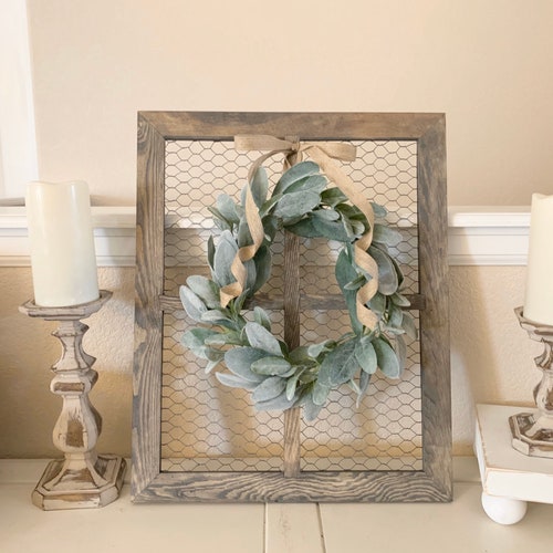 Window Frame Chicken Wire Decor Farmhouse Wall Decor - Etsy
