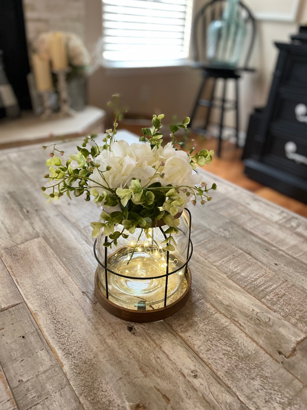 Vintage Style Farmhouse Vase, Rustic Lantern Decor, Rustic Farmhouse ...