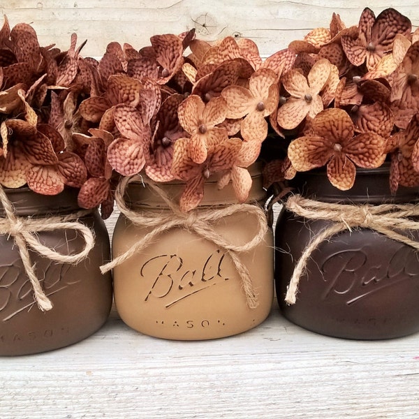 Brown Mason Jar - Etsy