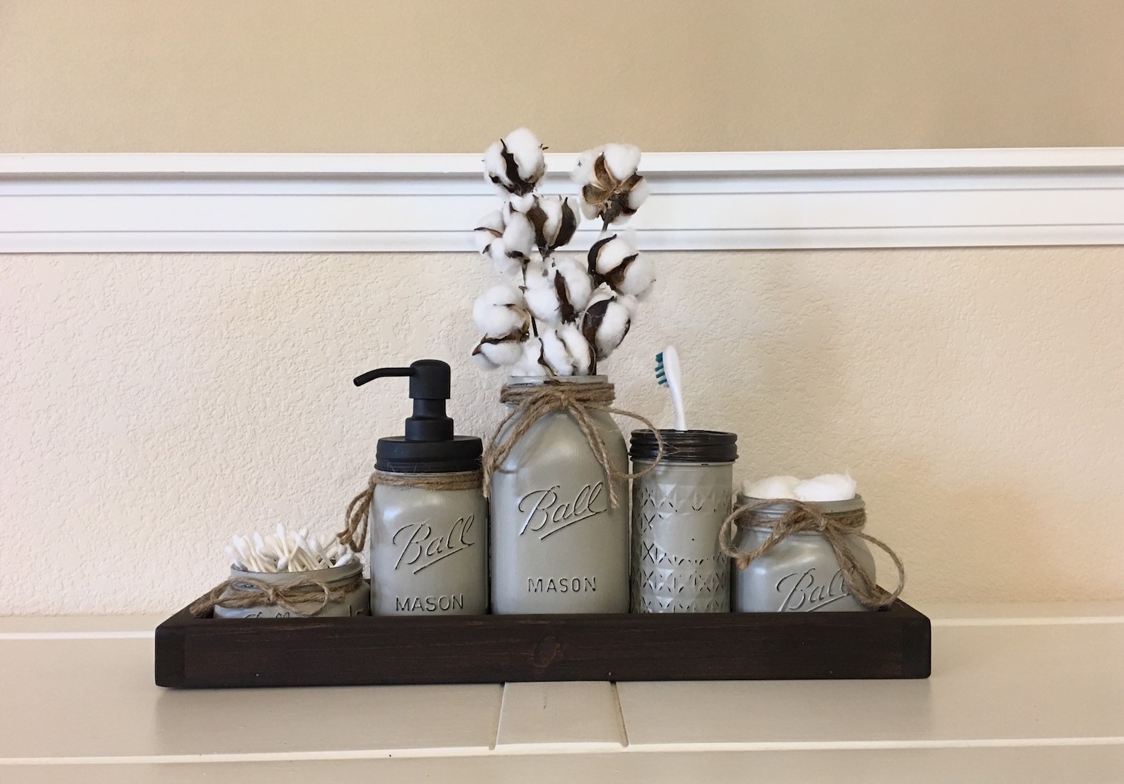 Rustic Bathroom Decor Mason Jar Bathroom Set Bronze Oil | Etsy