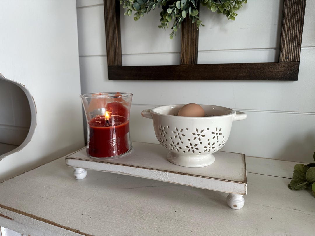 Decorative Tray With Feet, Centerpiece Tray, Candle Tray, Dish Soap ...