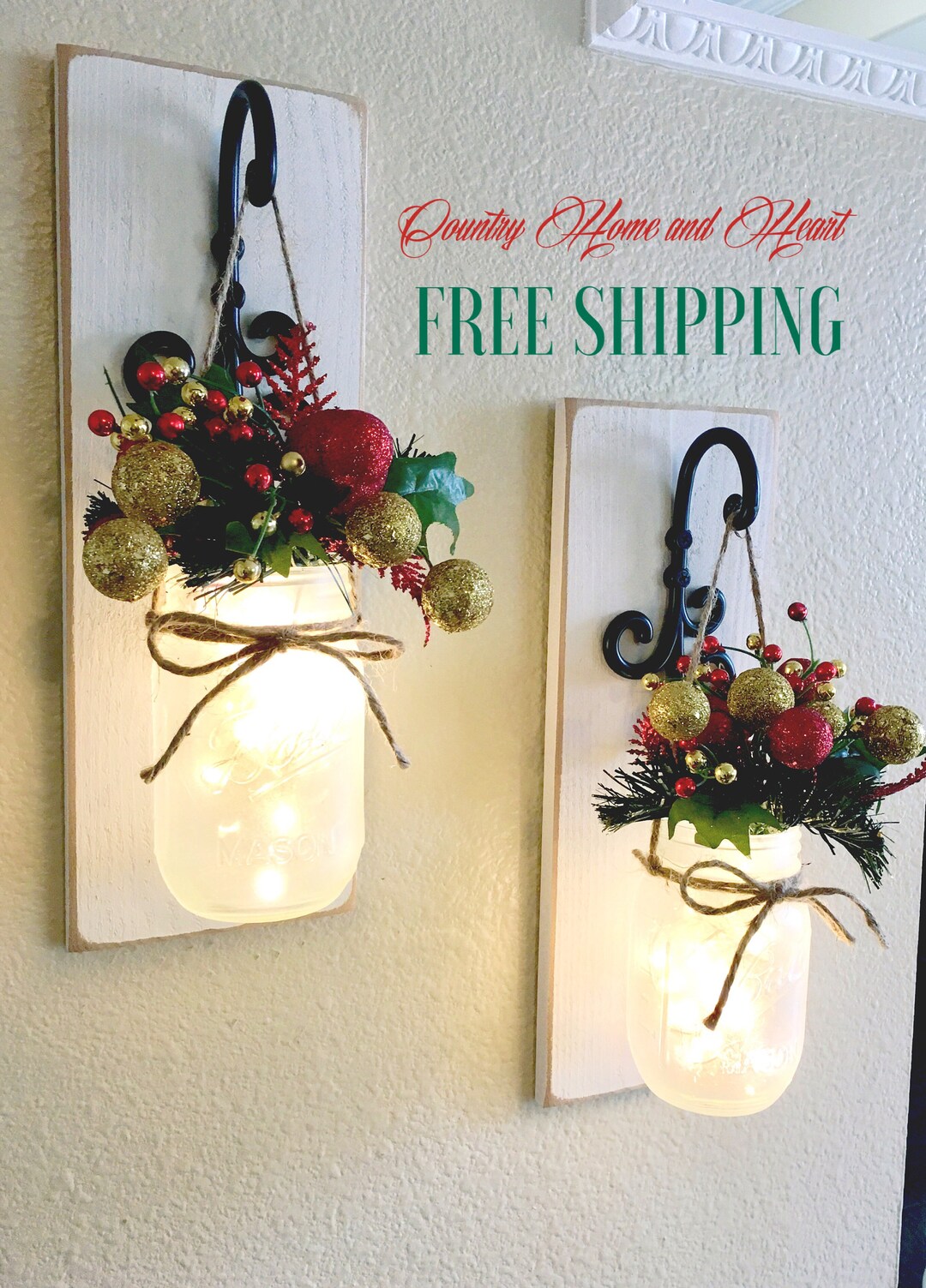 Christmas Wall Decor, Rustic Christmas Decor, Christmas Decorations ...