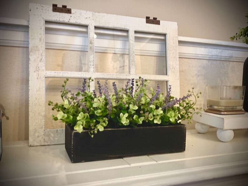 Rustic Planter Box Centerpiece With Greenery Farmhouse Table | Etsy