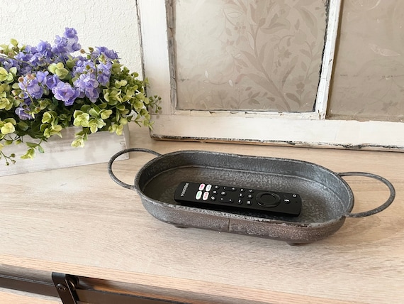 Farmhouse Metal Tray Remote Control Tray Bathroom Tray - Etsy