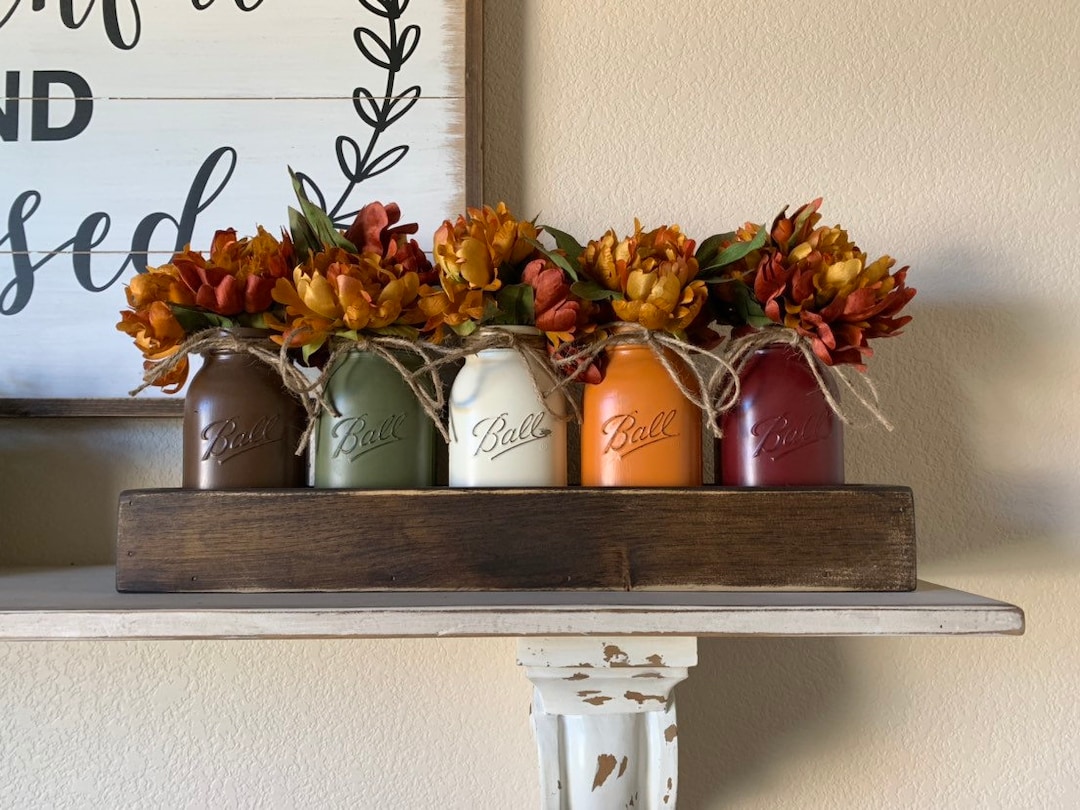 Rustic Fall Dining Room Table Centerpieces, Fall Kitchen Decor ...