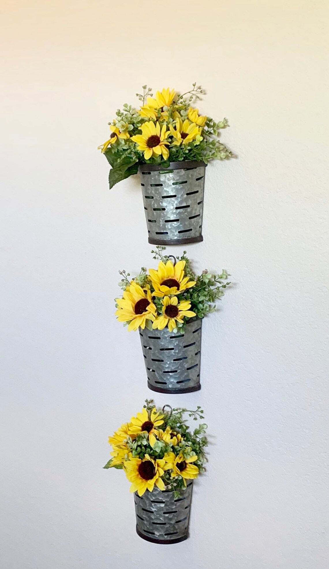 Olive Bucket Wall Vases Rustic Wall Vase Rustic Wall Decor - Etsy