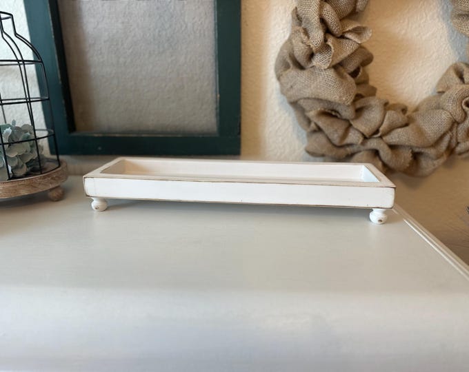 Farmhouse Table Riser Tray Round Wood Beads - Etsy