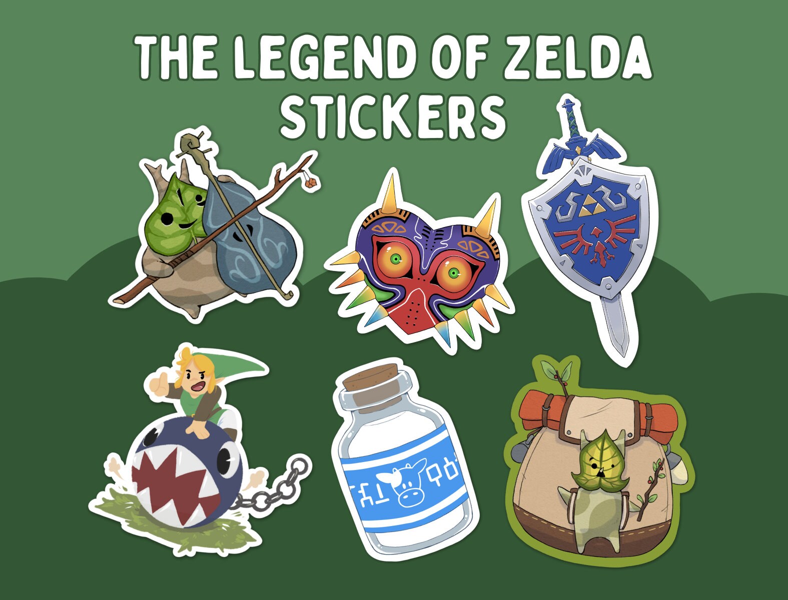 Legend of Zelda Stickers | Majoras Mask | Master Sword & Hylian Shield ...
