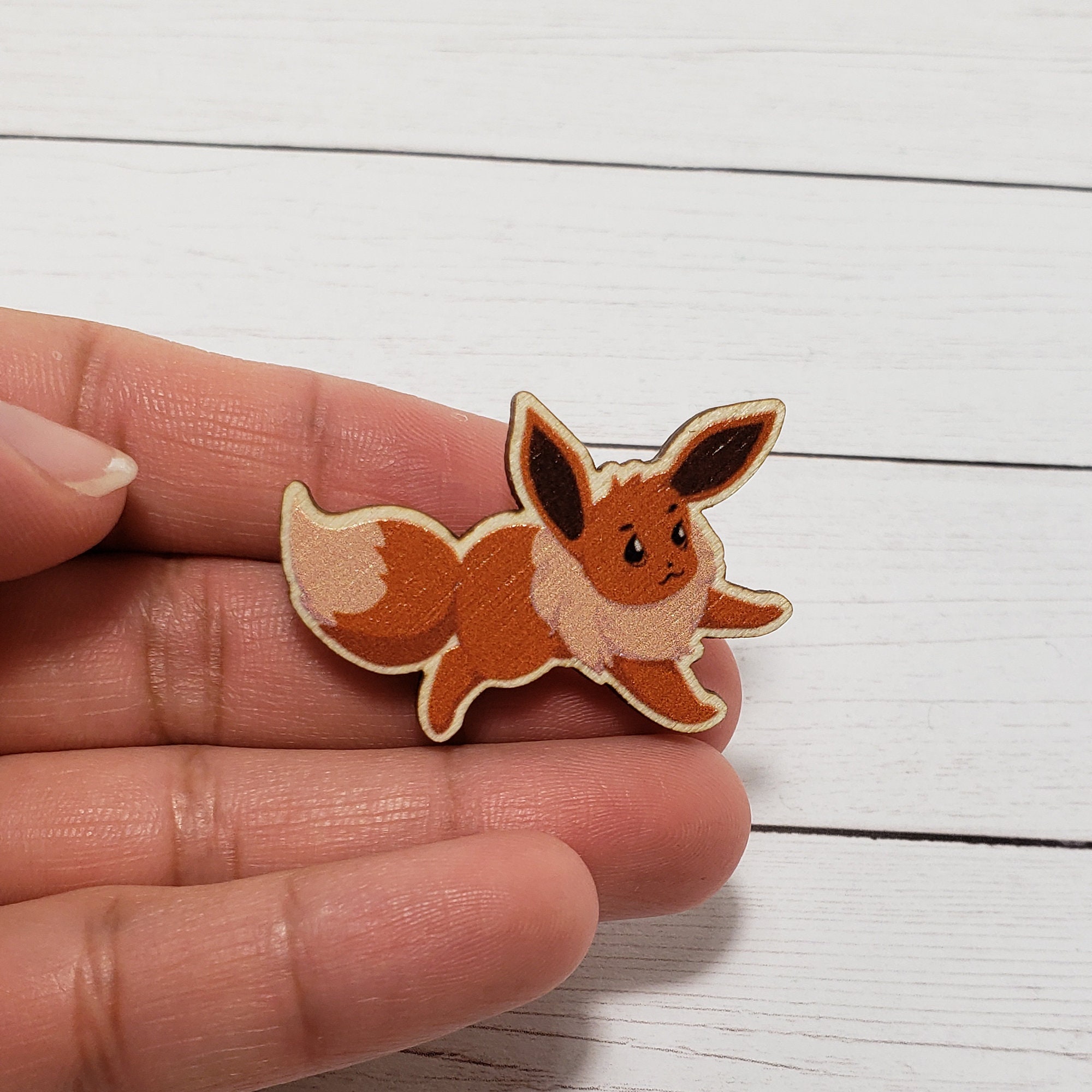 Eevee Wooden Pin Pokemon Wood Brooch Cute Jewelry Anime - Etsy