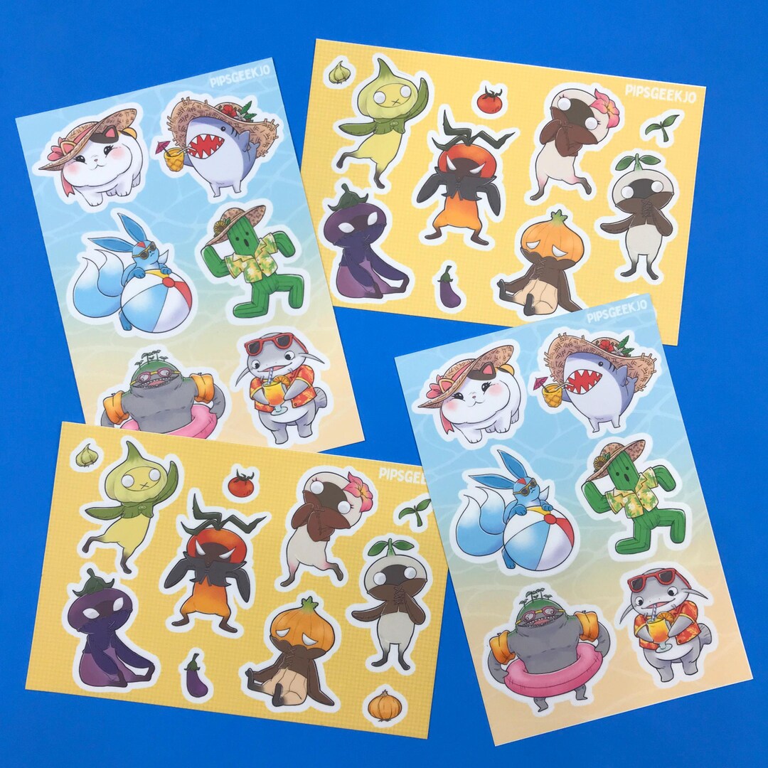 4x6 Final Fantasy XIV Sticker Sheets | Mandragoras | Carbuncle | Major ...