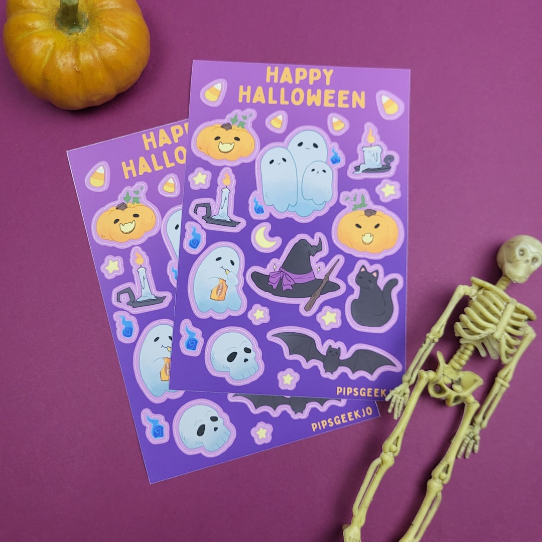 Halloween Sticker Sheet | Matte Waterproof Vinyl Stickers - Etsy