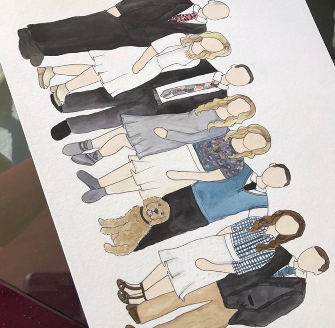 Large Faceless Family Portrait - Etsy