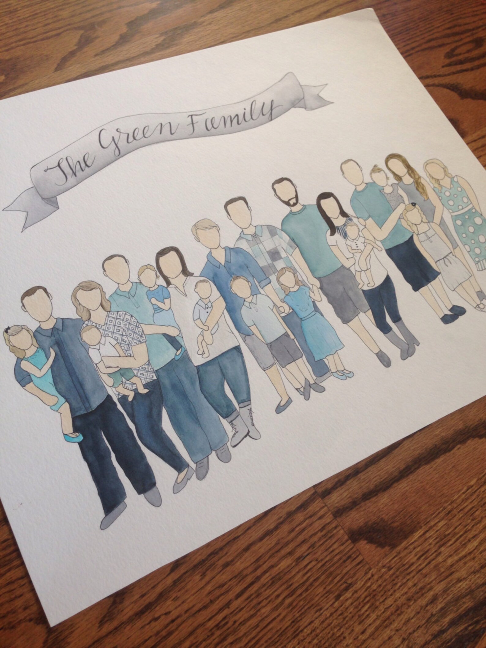 Large Faceless Family Portrait - Etsy