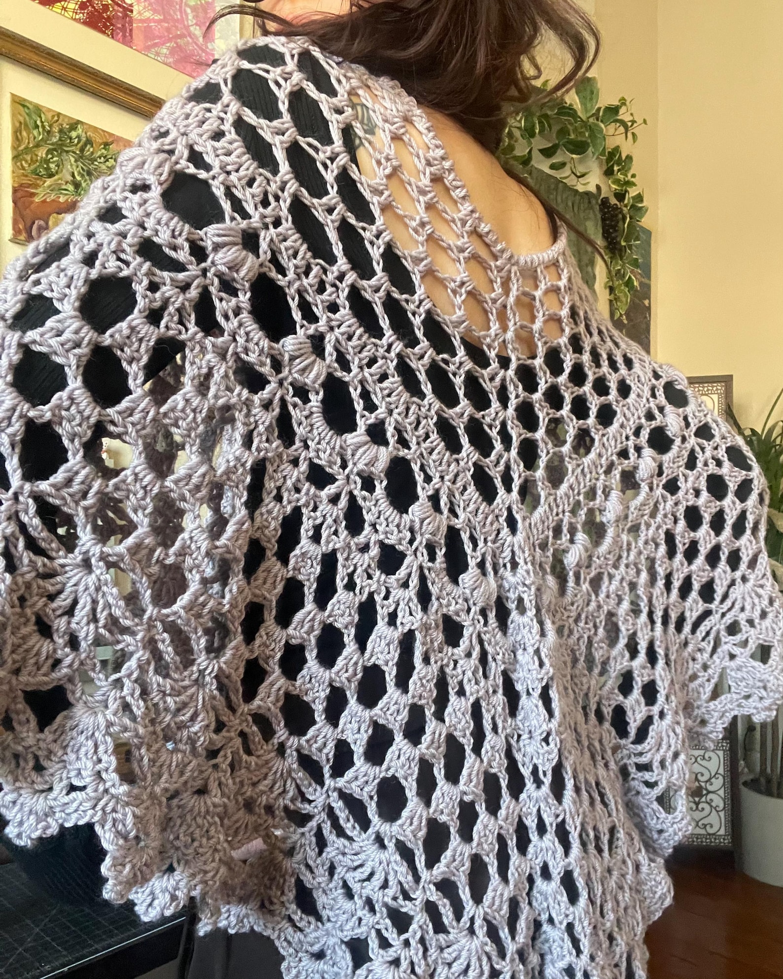 Crochet Lace Poncho Pattern | *PDF File Instant Digital Download | Mesh ...