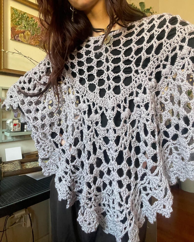Crochet Lace Poncho Pattern | *PDF File Instant Digital Download | Mesh ...