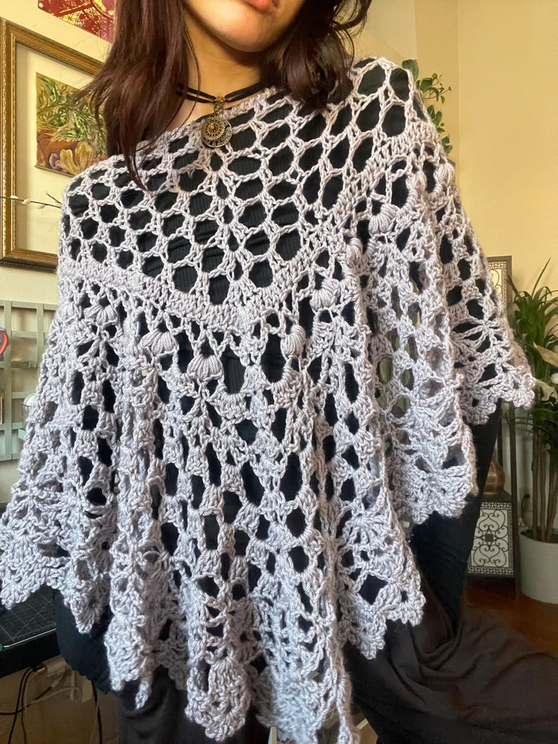 Crochet Lace Poncho Pattern | *PDF File Instant Digital Download | Mesh ...