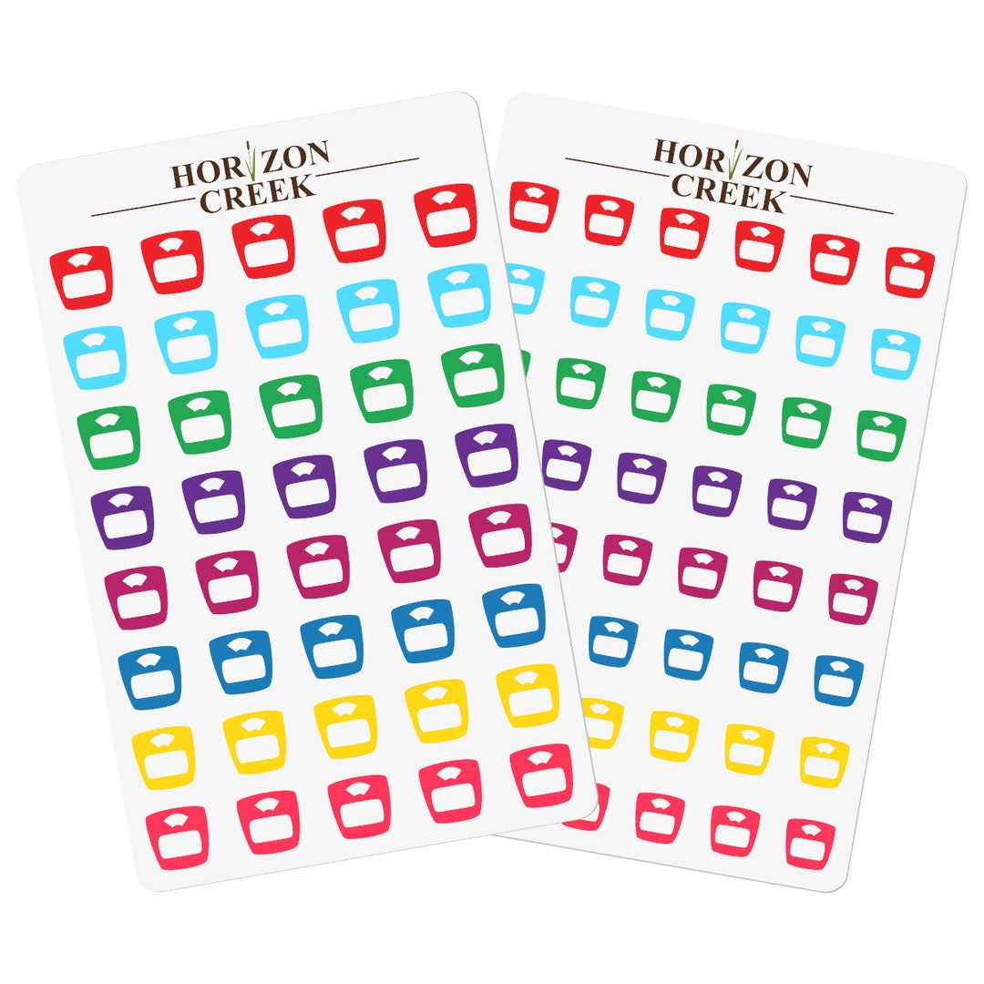 2 Sheet Set of Weight Scale Planner Stickers, Weight Loss Stickers ...