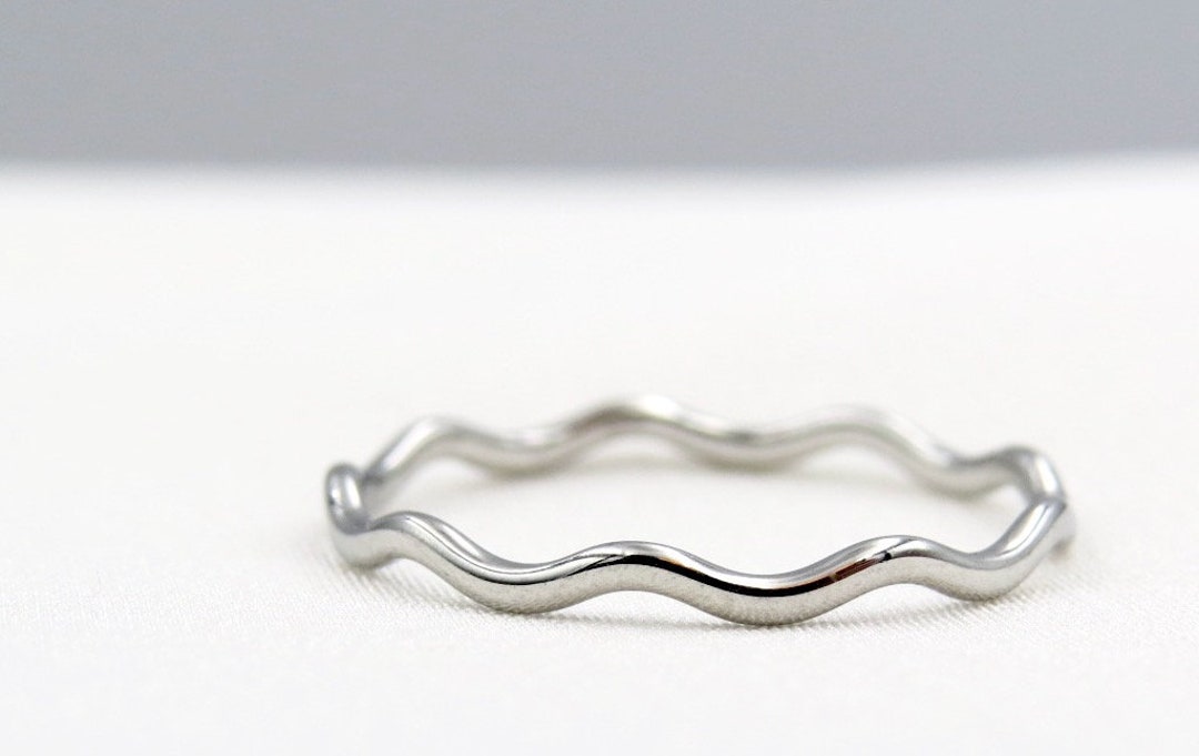 Wavy Rings, Silver, Thin Stackable Rings, SIZES 5, 6, 7, 8, 9, 10 ...